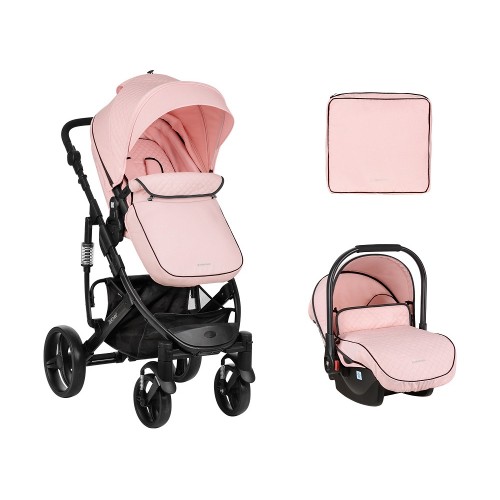 4-wheelers : Kikka Boo Beloved Baby Stroller, 3 in 1 Pink